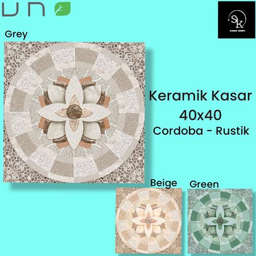 Jual Keramik lantai 40x40 Uno Cordoba - Rustik/kasar - Grey - Kab ...