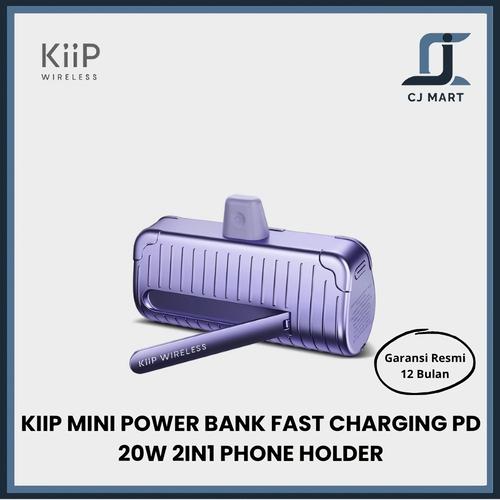 Jual KIIP MINI POWER BANK FAST CHARGING PD 20W 2IN1 PHONE HOLDER - Abu ...
