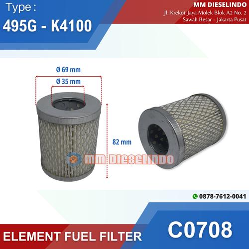 Jual C0708 Element Fuel Filter - Filter Solar Engine 495G K4100 ...