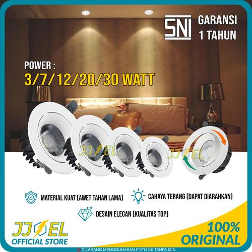 Jual Lampu Downlight Sorot LED Plafon 3W 7W 12W 20W 30W Spotlight Garansi - 3 Watt, Putih - Kota ...