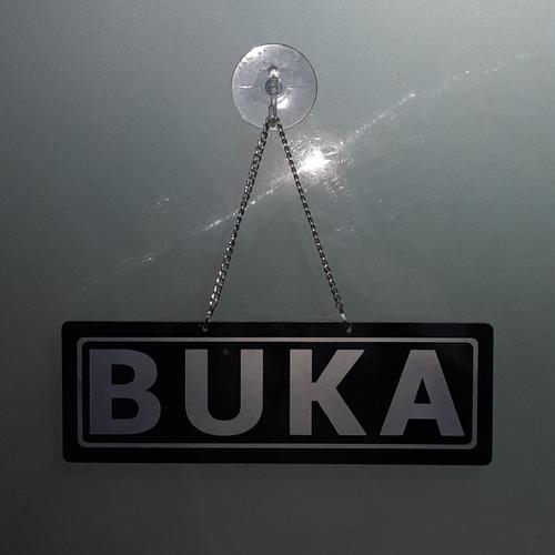 Jual BUKA TUTUP 27cm x 9cm Signage sistem rantai gantung - ACP Grafir ...