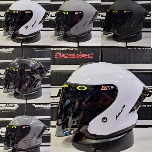 Jual HELM JS ARMOR SOLID ORIGINAL SNI VISOR SMOKE - Black glossy, L ...