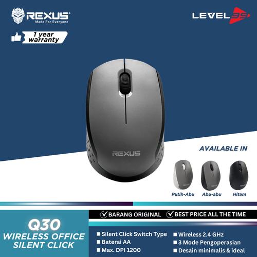 Jual Rexus Q30 Mouse Wireless Office Silent Click - Hitam - Kota ...