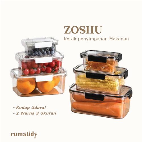 Jual ZOSHU Kontainer Makanan Kulkas 4 Kunci Penutup Storage - Putih ...