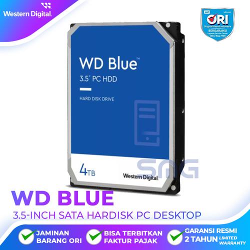 Jual WD Blue 4TB Hardisk PC - 5400RPM, 256MB Cache, CMR - WD40EZAX ...