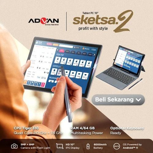 Jual Tablet Advan Sketsa 2 Tiger T310 Android 11 Tab Sketsa 2 4GB/64GB ...