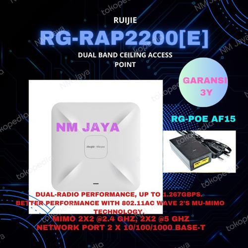 Jual Ruijie RG-RAP2200(E) Reyee Wi-Fi 5 1267Mbps Ceiling Access Point ...