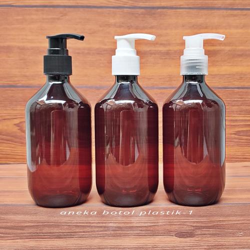 Jual BOTOL PLASTIK PET 300ML AMBER / BOTOL PUMP 300ML PET PUMP LOTION ...