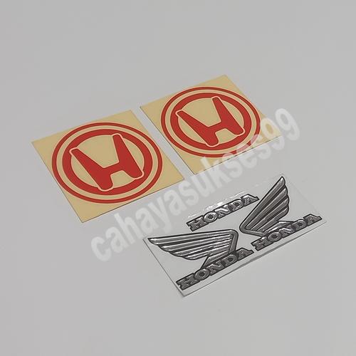 Jual Sticker Timbul Logo Honda Silver Stiker Merah Emblem Body MOTOR ...