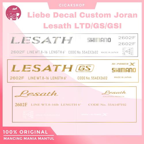 Jual Cicakshop88 sticker decal joran shimano lesath GS - Lesath gold ...