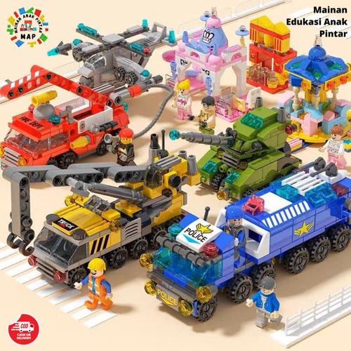 Jual Mainan Balok Susun Brick Nano Block Model 6 In 1 Edukasi Anak ...