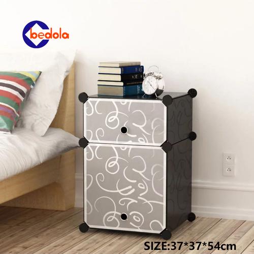 Jual Bedola Lemari plastik bedside table anti air rak buku susun 2 ...