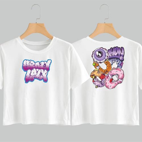 Jual kaos wanita crop gambar B1 10 bahan asli cotton combed - navy, L - Jakarta Barat - Livcloth ...