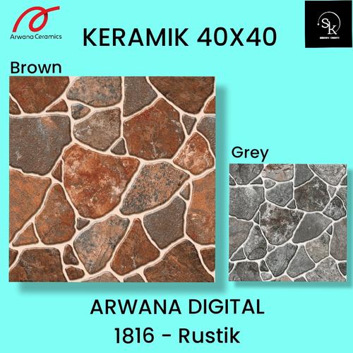 Jual Keramik lantai 40x40 Arwana Digital 1816 - Rustik/Kasar - Brown ...