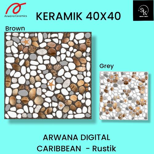 Jual Keramik lantai 40x40 Arwana Caribbean - Rustik/Kasar - Grey - Kab ...
