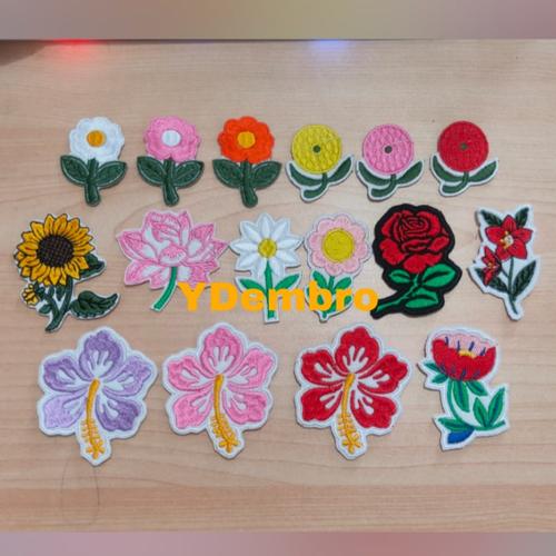 Jual Patch Bordir Motif Bunga Tangkai - BT1 Putih - Kota Tasikmalaya ...