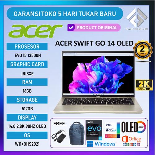 Jual Acer Swift Go 14 Oled Evo I5 13500h 16gb 512gb windows 11 office 2.8k - UNIT ONLY - Jakarta ...