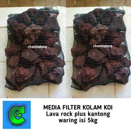 Jual lava rock 5kg plus waring 35x40 media filter kolam koi / lava rock - Jakarta Timur - chamz ...