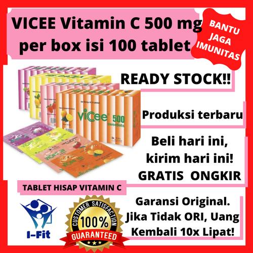 Jual Vitamin C Vicee Vice box isi 100 Tablet Hisap Lemon Jeruk ...