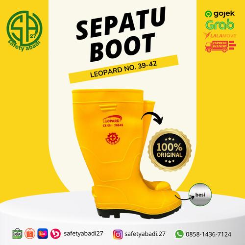 Jual Sepatu Safety Boot Kuning Original Leopard + Besi - 40 - Jakarta ...