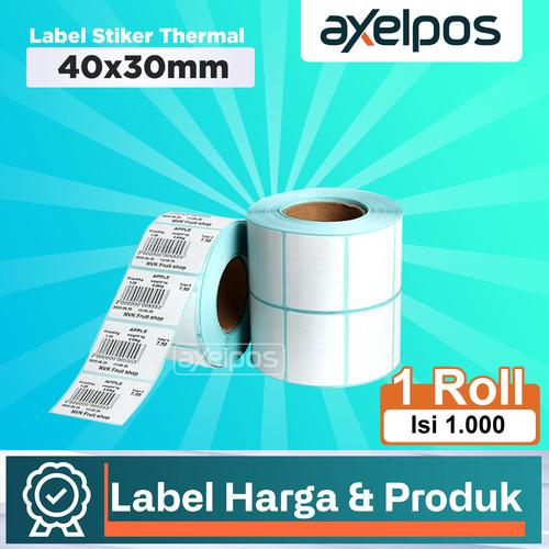 Jual Kertas Label Stiker Thermal Barcode 40x30mm 1line Isi 100 / 1.000 ...