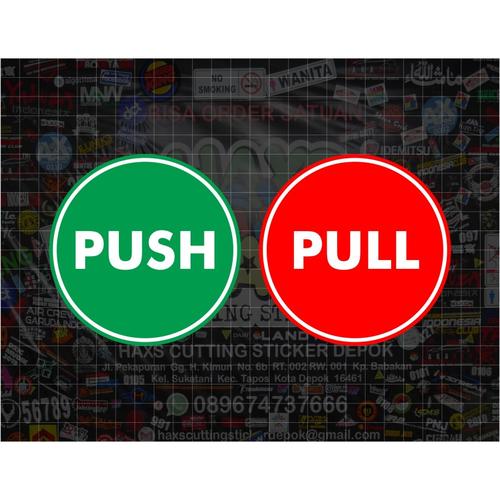 Jual Cutting Sticker Push-Pull lingkaran Ukuran 15 cm Sticker Kaca Kafe ...
