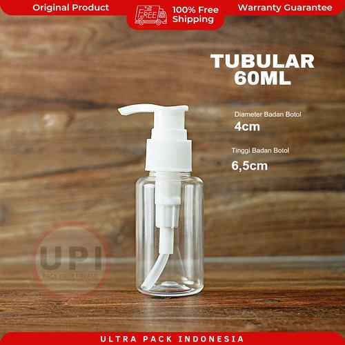 Jual BOTOL PET TUBULAR 60ML BR70 CLEAR & LOTION PUMP PUTIH - Kota ...