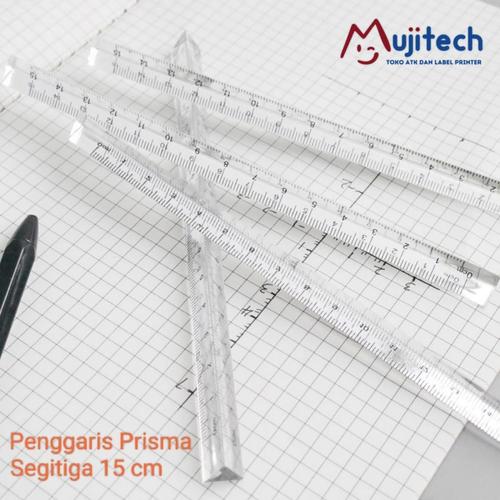 Jual PENGGARIS PRISMA SEGITIGA MISTAR TRIANGULAR PRISM RULER STIK 15 CM ...