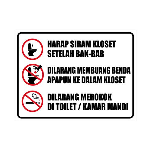 Jual STIKER VINYL JAGALAH KEBERSIHAN TOILET DAN CLOSET 23X30CM RAMBU K3 ...