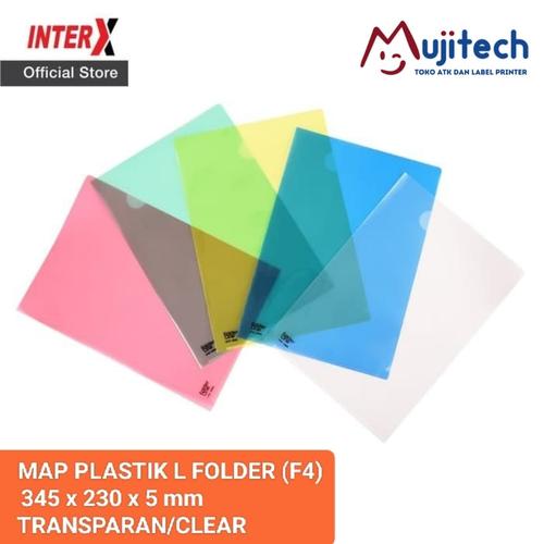 Jual INTERX MAP PLASTIK L SLEEVE HOLDER F4 12 PCS TRANSPARAN - Kab ...