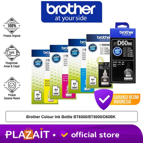 Jual Brother Colour Ink Botlle BT-6000 Black BT6000BK Original 100% ...