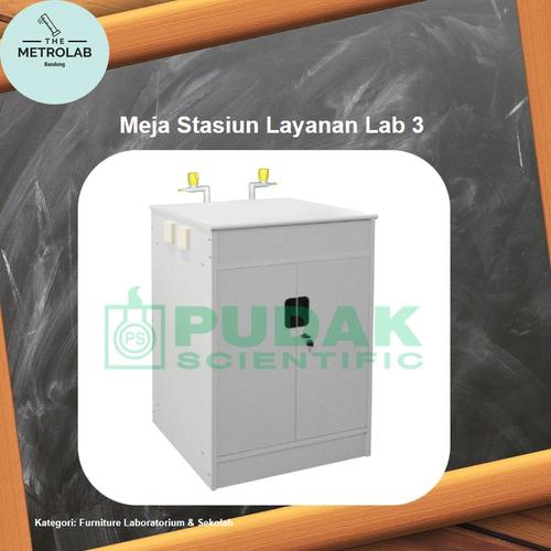 Jual Meja Stasiun Layanan Lab 3 | Dilengkapi keran gas dan listrik ...