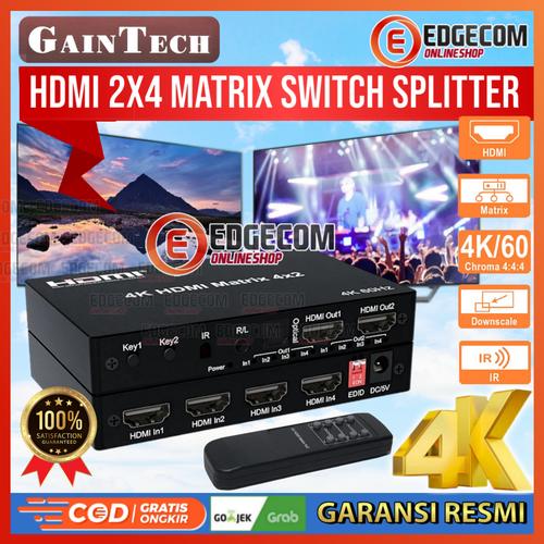 Jual HDMI Matrix Switch Splitter 2X4 2 IN 4 OUT SUPPORT 4K60HZ GAINTECH ...