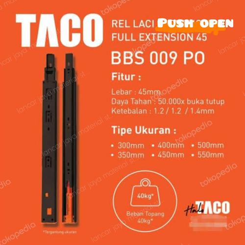 Jual rel laci push open Taco bbs009PO non slow motion - 35cm - Kota ...