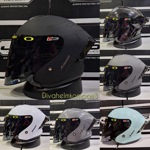 Jual HELM HALF FACE JS ARMOR SOLID SERIES BLACK,STONE GREY,WHITE - bk ...