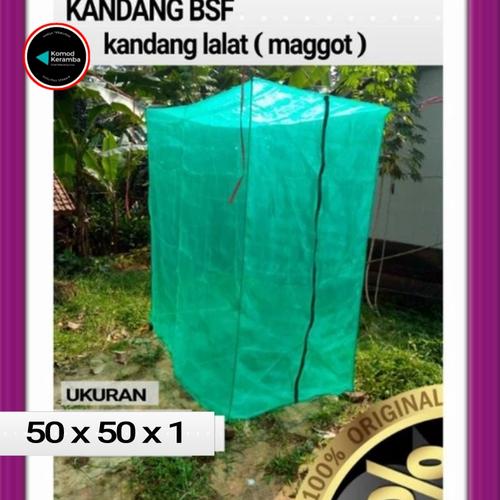 Jual kandang bsf 50x50x1 jaring lalat magot tempat portable - tanpa ...