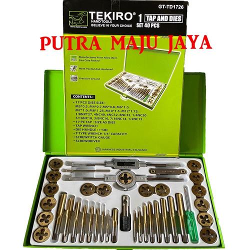 Jual READY TEKIRO TAP AND DIES SET 40 Pcs ALAT SENAI DAN TAP ULIR BAUT ...