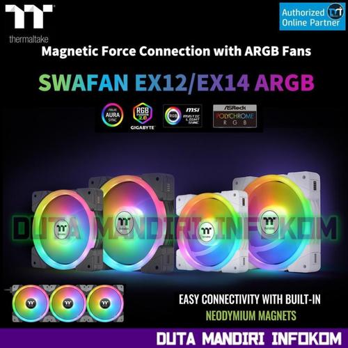 Promo Thermaltake SWAFAN EX12 EX14 ARGB Sync Cooling Fan TT Premium ...