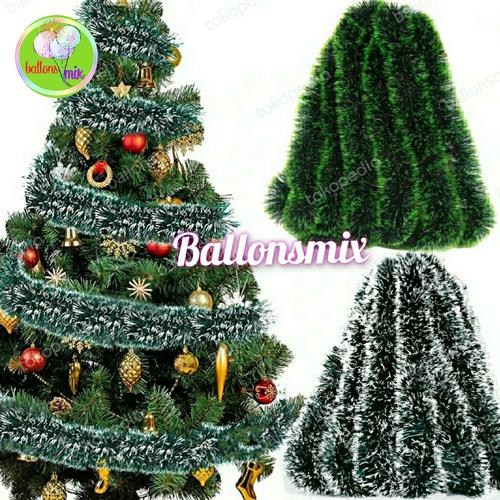 Jual Slinger Natal hijau daun / hiasan pohon natal / dekorasi natal ...