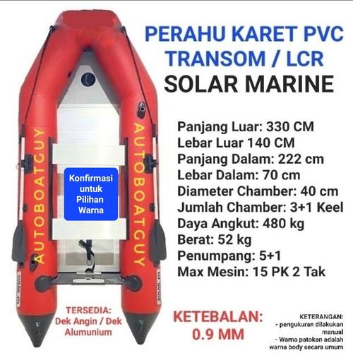 Jual Perahu Karet 330 CM PVC 0.9 MM SOLAR MARINE Transom LCR Rescue 5 ...