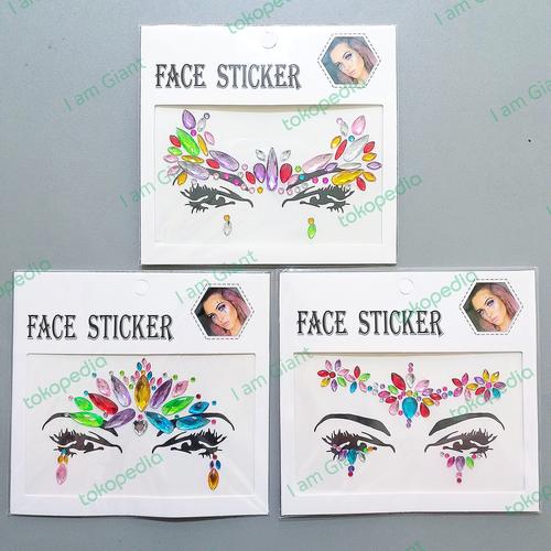 Jual sticker diamond swarovski untuk kulit wajah & muka stiker MIX ...