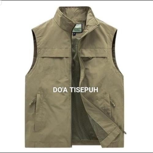 Jual jaket rompi pria casual terbaru lapangan rompi motor terbaru_Cream ...