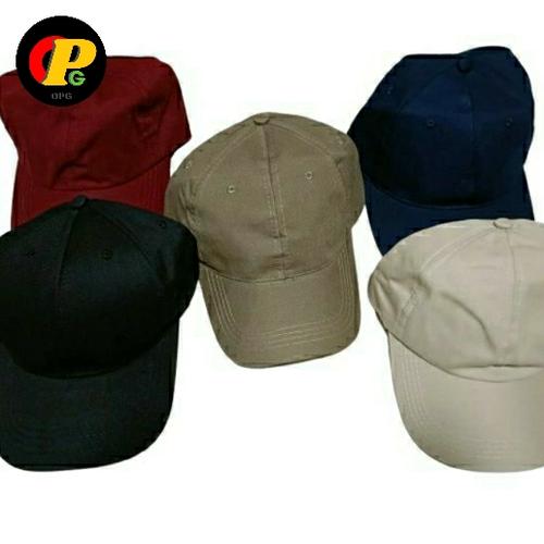 Promo Topi baseball polos Pria Wanita Drill Hitam cakop besi ring ...