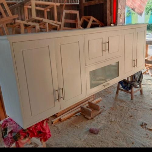 Jual kitchen set kayu jati Belanda Cat Duco putih/lemari dapur ...
