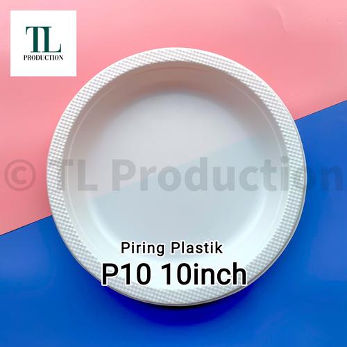 Jual 25pcs Piring Plastik P10 Piring Putih Pesta Disposable ukuran 10 ...