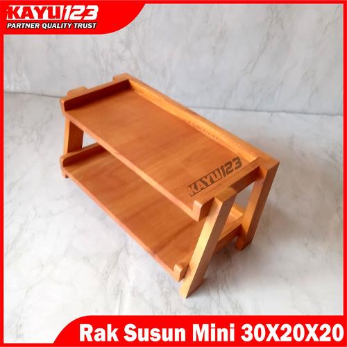 Jual Rak Susun Mini 30-40X20X30 Cm Rak Kayu Mini Multi Fungsi ...