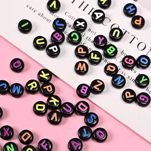 Jual [Pilih Huruf] Abjad BULAT HITAM tulisan WARNA WARNI Alfabet ...