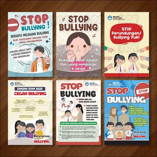 Jual Poster stop bullying sekolah dasar, poster edukasi anak laminasi A3 - model 4 - Kab ...