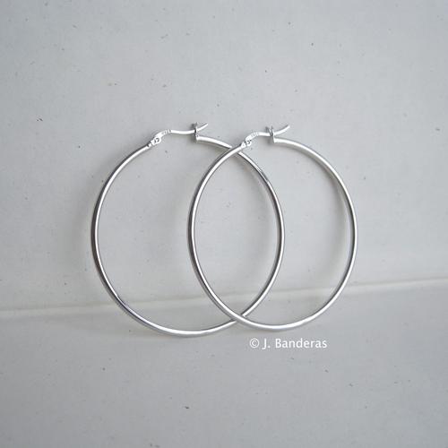Jual Basic Timeless 5 cm Diameter Sterling Silver 925 Retro Large Hoop ...