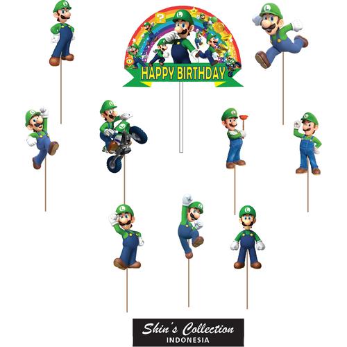 Jual Cake topper Luigi solo super mario bros isi 10 pcs - Kab. Banyumas ...